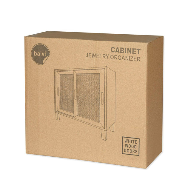 White Wood Organizer Cabinet – Jewellery Storage (Balvi) – Quirksy