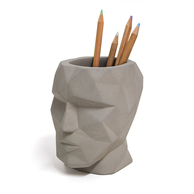 Head Cement Pen Holder – Quirky Desk Art (Balvi) – Quirksy