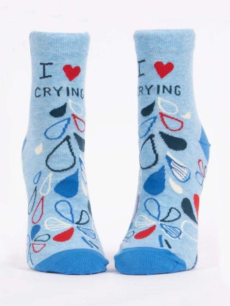 I Heart Crying Ankle Socks – Funny Quote (BlueQ) – Quirksy