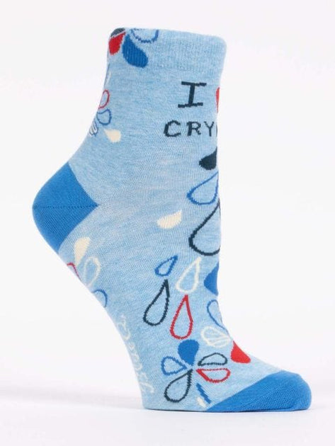 I Heart Crying Ankle Socks – Funny Quote (BlueQ) – Quirksy