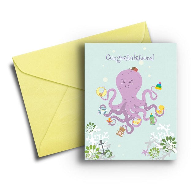 Congratulations Octopus Greeting Card (Fresh Frances) – Quirksy